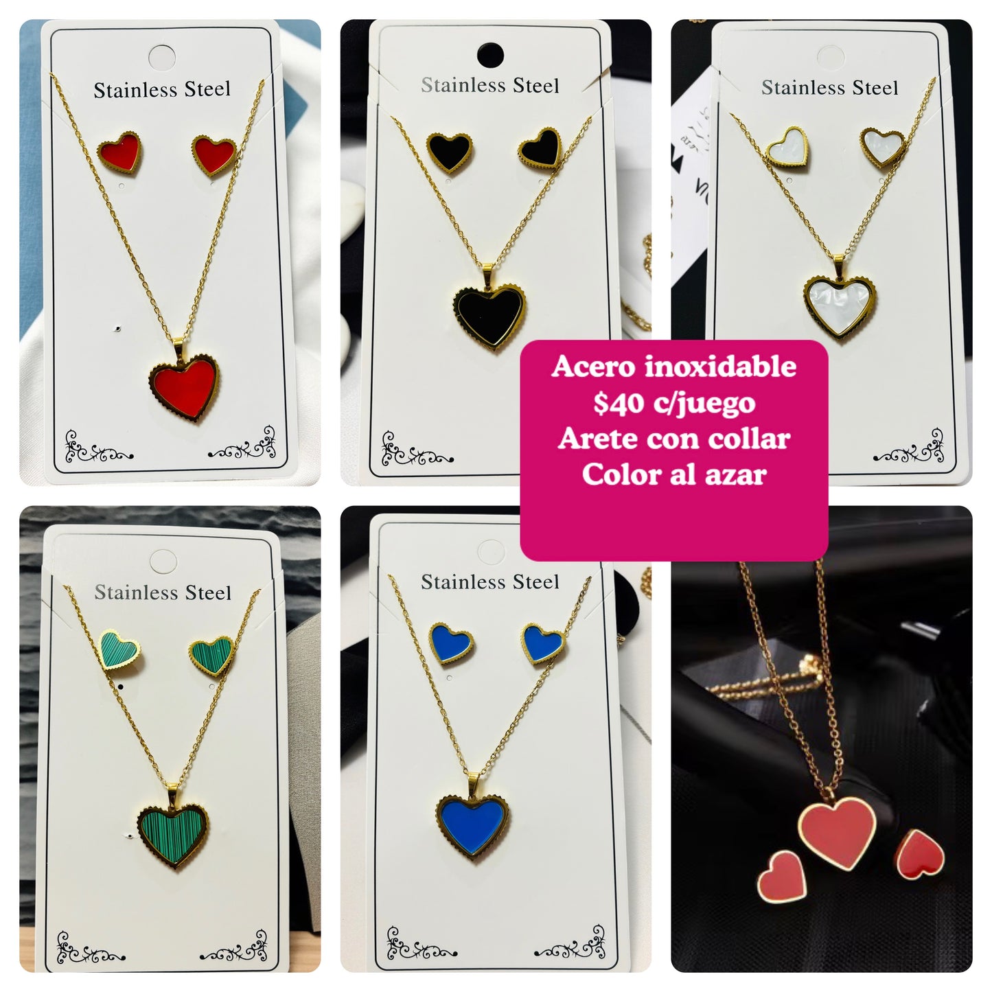 Juegos de collar corazón, codigo a5BIS – accesorios al mayoreo julia