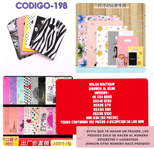 Bolsas, codigo A198 – accesorios al mayoreo julia