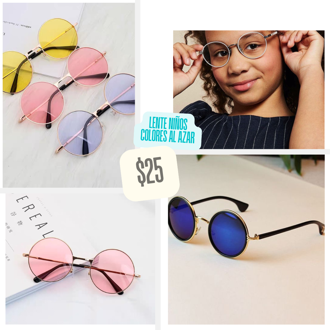 lente de niñas, unisex, de circulo, codigo a218 – accesorios al mayoreo julia